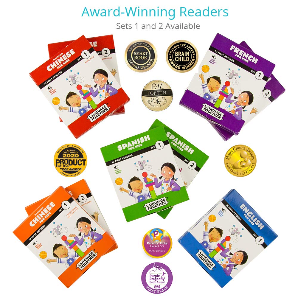 Chinese for Kids 2: Beginner Chinese Readers Book Pack with Online Audio and 100 More Everyday Words in Pinyin and Traditional Chinese for Kids 3-8 years by Language Together
