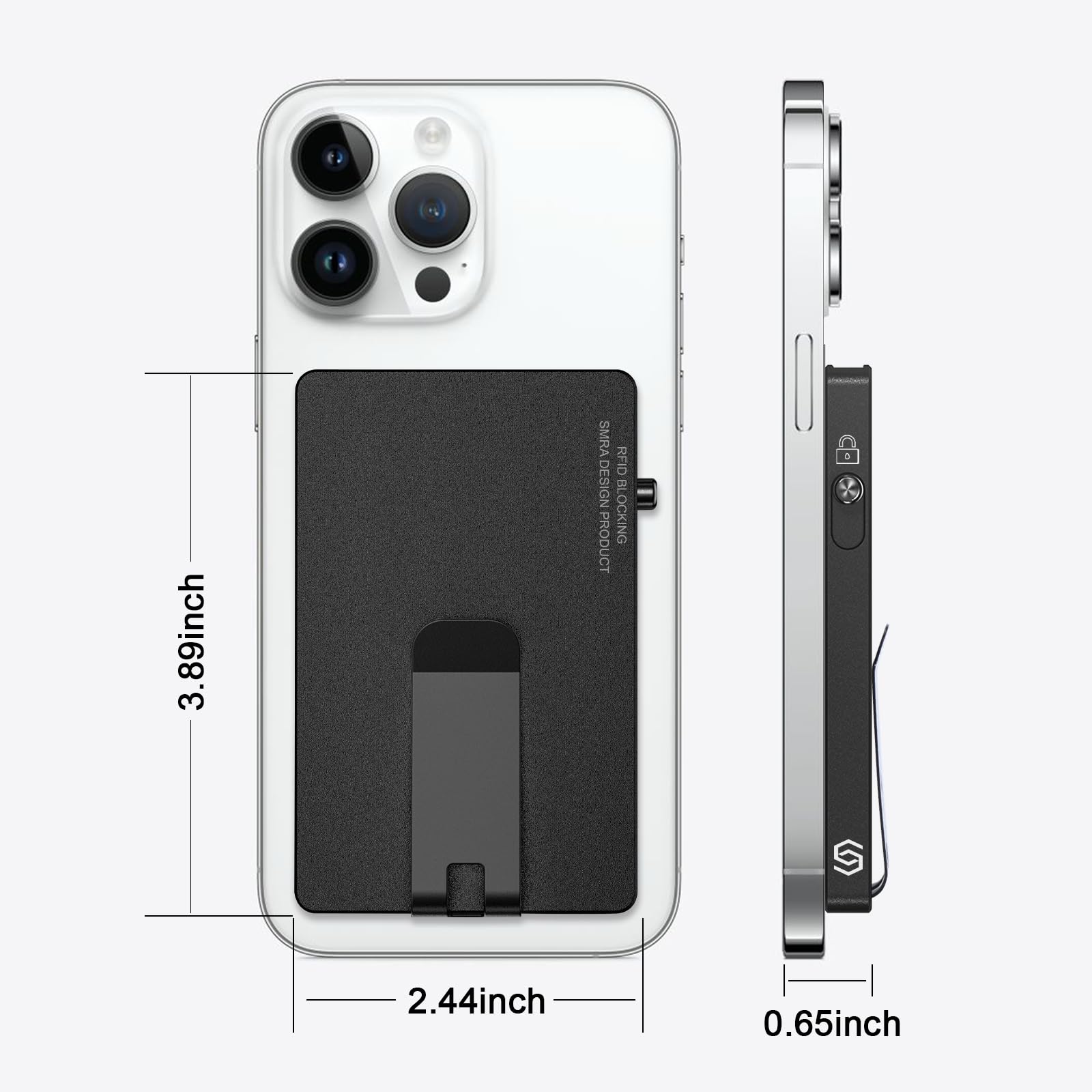 MagSafe Magnetic Card Wallet for iPhone 12/13/14 Series - Slim Metal Card Holder with Money Clip and Pop-Up Function