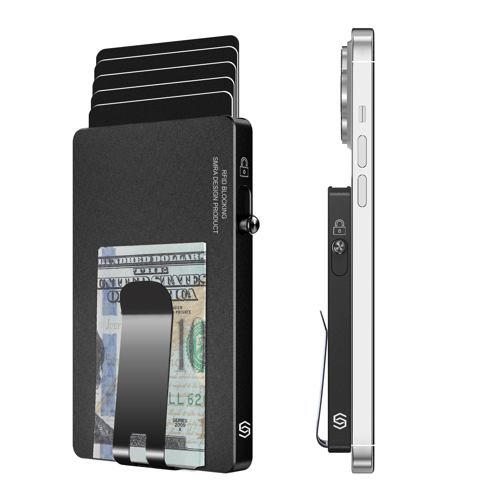 MagSafe Magnetic Card Wallet for iPhone 12/13/14 Series - Slim Metal Card Holder with Money Clip and Pop-Up Function