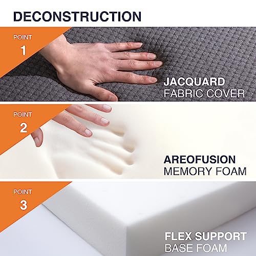 Dyonery Folding Mattress, 6 Inch Queen CertiPUR-US Certified Memory Foam Foldable Camping Mattress with Washable Cover, 80"×60"×6", Grey
