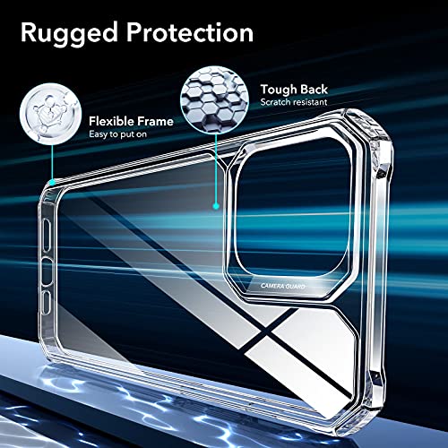 ESR for iPhone 13 Pro Phone Case, 13 Pro Case Clear, Military-Grade Protection, Shockproof Air-Guard Corners, Yellowing-Resistant Acrylic Back, Phone Case for iPhone 13 Pro, Air Armor Case, Clear