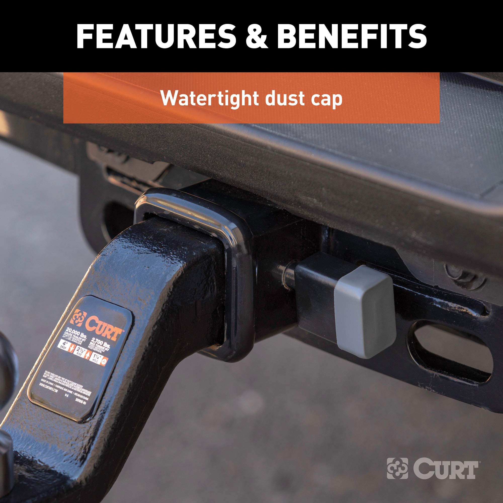CURT 23021 Trailer Hitch Lock, 5/8-Inch Pin Diameter, Fits Most 3-Inch Receivers