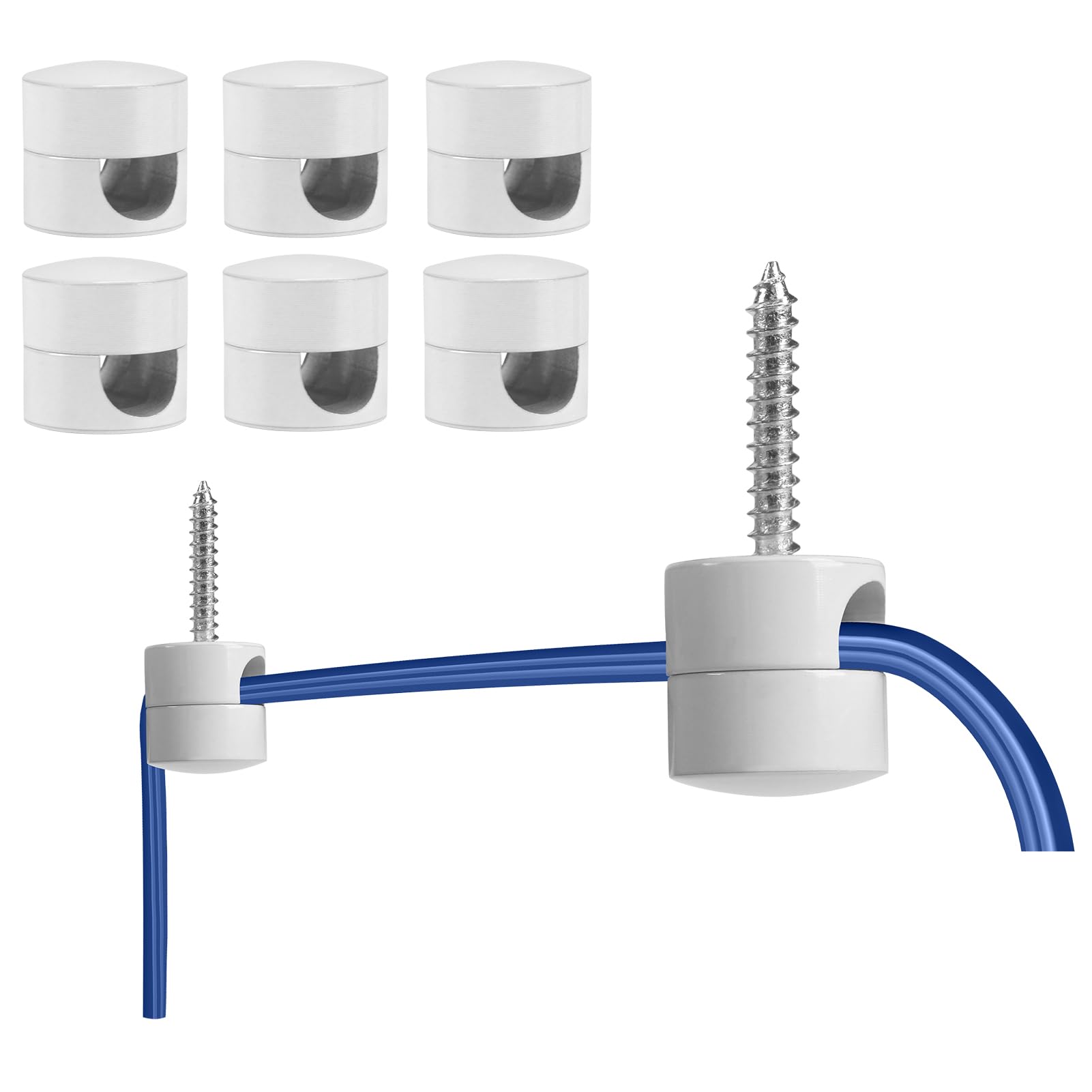 6 Pack Plastic Swag Hooks for Ceiling Hanging,Sangle Sopffy Lamp Hook for Hanging Pendant Lighting Fixture Ceiling Light Hook for Chandelier Ceiling Lights Cable,White