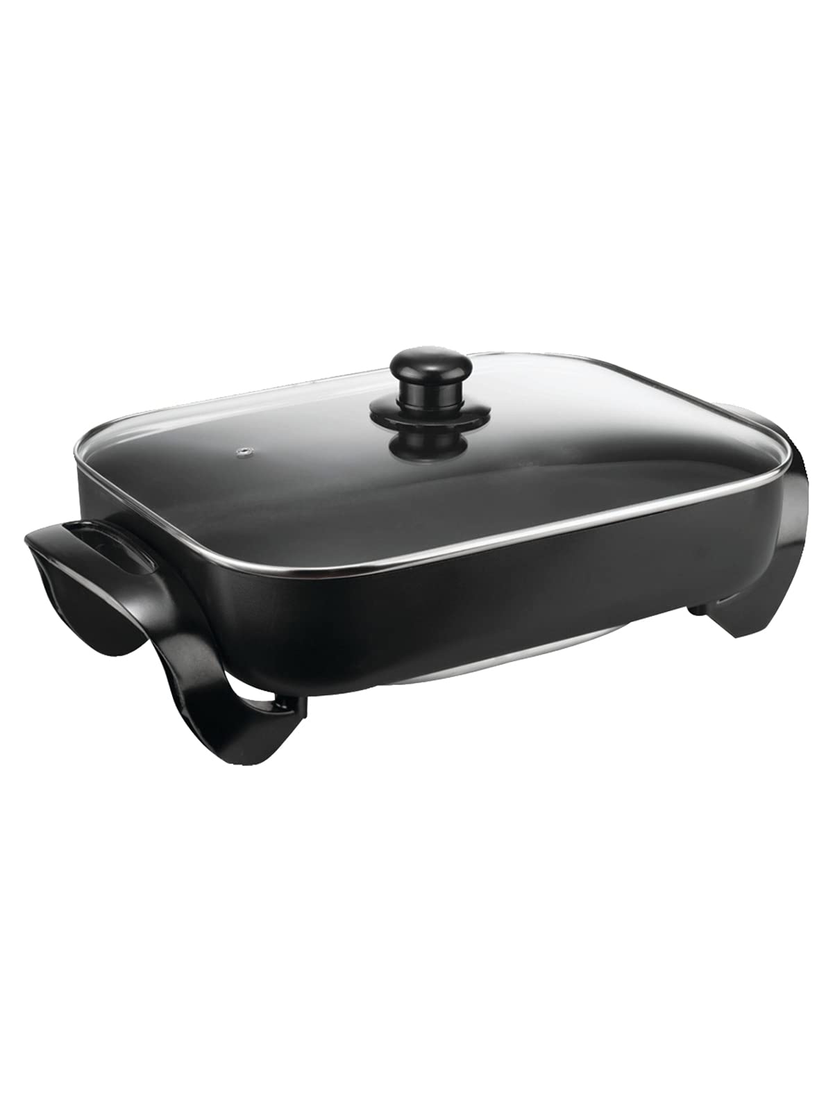 Extra Deep Electric Skillet Nonstick - 16 Inch Frying Pan With Glass lid, Server for 4 Perple or Family, for Frying, Steaming, Boiling, Easy to Clean,Dishwasher Safe