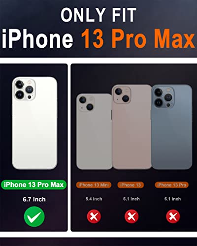 SHIELDON Case for iPhone 13 Pro Max 5G, Genuine Leather Wallet Case Magnetic Folio Shockproof Cover Kickstand RFID Credit Card Holder Compatible with iPhone 13 Pro Max 5G (6.7" 2021 Release) - Black