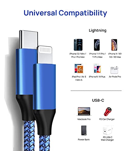 Fast Charger iPhone Cable,iPhone 14 Charger Fast Charging Cable [Apple MFi Certified] 2Pack 10FT iPhone Fast Charger,USBC to Lightning Cable for iPhone 14/14 Plus/13/12/11/Pro Max/MiNi/XS,iPad,AirPods