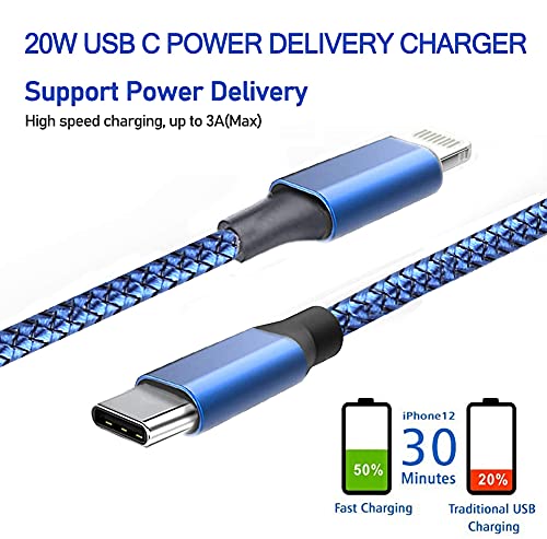 Fast Charger iPhone Cable,iPhone 14 Charger Fast Charging Cable [Apple MFi Certified] 2Pack 10FT iPhone Fast Charger,USBC to Lightning Cable for iPhone 14/14 Plus/13/12/11/Pro Max/MiNi/XS,iPad,AirPods