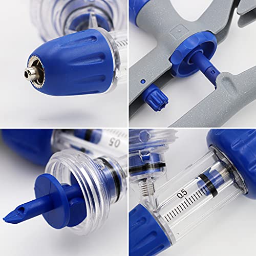 CHUANGRUN Adjustable and Continuous Syringe, 1ml 2ml 5ml Syringe Veterinary Continuous Injector, Animal Injector Gun Animal Drench Gun for Veterinarian Chicken Duck Pig Cow Sheep