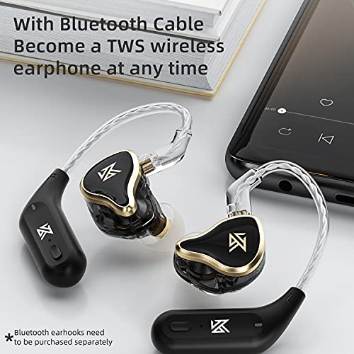 KZ ZAS 7BA+1DD in Ear Earphone 16 Unit Hybrid Technology Flagship Earphone Monitor Headphones 8Core Cable Music Sport Earphone (with Mic, White)