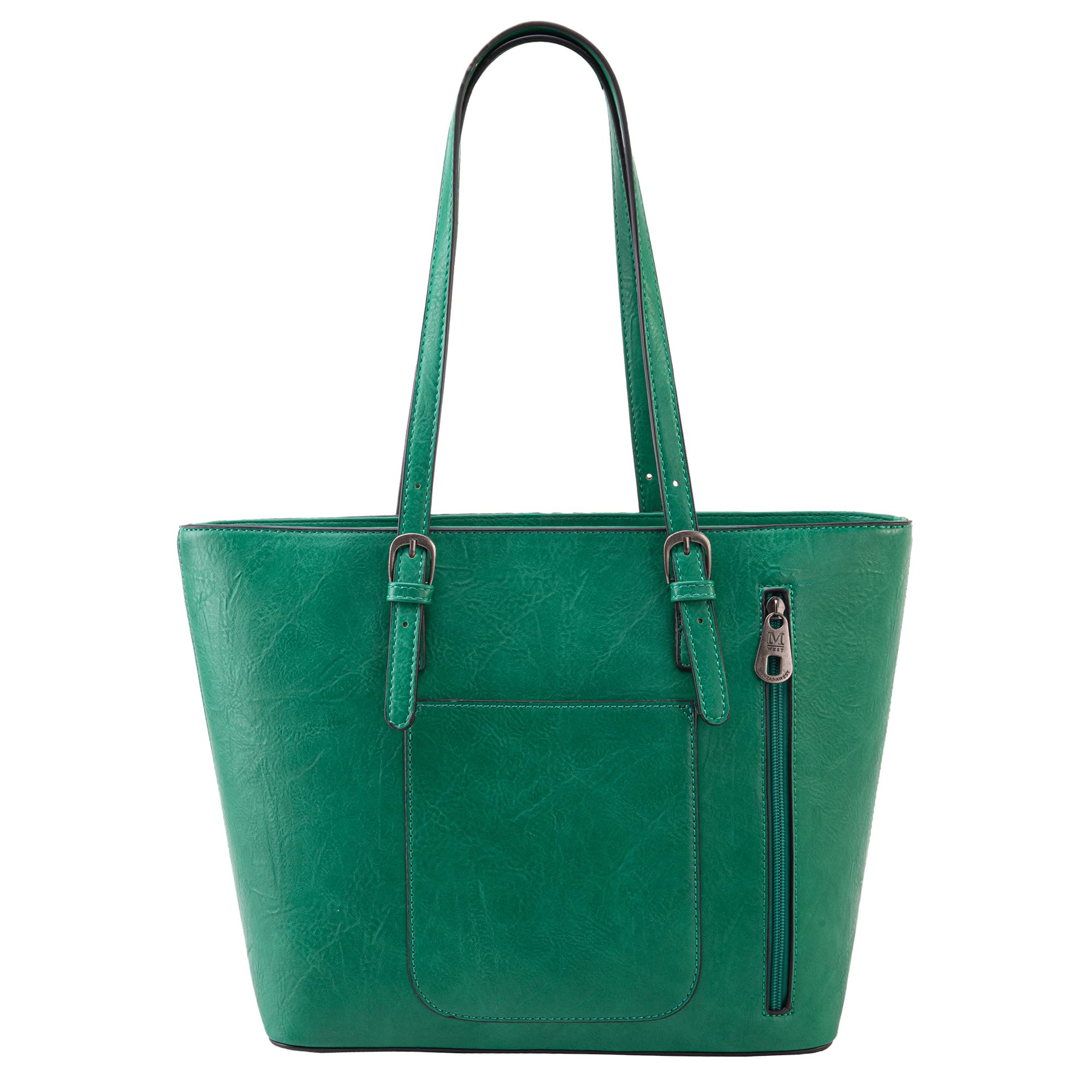 Montana West Tote Bag for Women Vegan Leather Purse and Handbags Set Embossed Collection Purse 2Pcs Set Green MWC2-G052A-GN