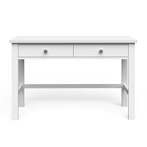 Child Craft Forever Eclectic Harmony Writing Computer Desk with Drawers, Multipurpose Bedroom Writing Table with Storage Space, Small Wood Desk, 48 Inches (Matte White)