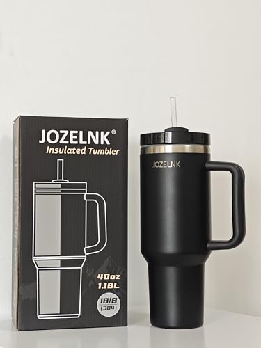 JOZELNK 40oz Tumbler with Handle Insulated Mug wtih Straw and Lid Stainless Steel Vacuum Double Wall Drinking Cup
