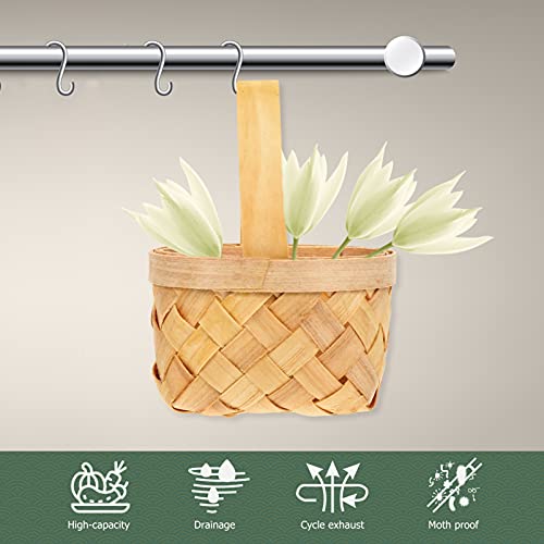 YARNOW Small Wicker Basket with Handle 4pcs Woven Storage Baskets Wedding Flower Girl Basket Rustic Decorative Flower Basket Empty Gift Basket Candy Storage Basket (S) Small Woven Basket with Handle