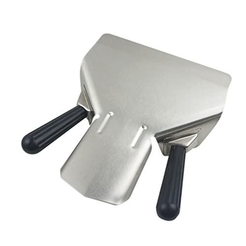 LoveDeal Commercial Stainless Steel French Fry Scoop, Chip Popcorn Bagger, Ice Candy Snacks Desserts Scooper, Removable Dual Handle (Right&Left)