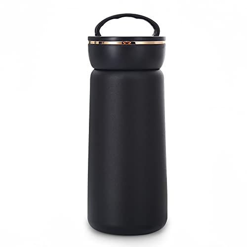Vacuum Insulated Hot Water Bottle Stainless Steel Flask Travel Mug Coffee Cup 13OZ ,Black
