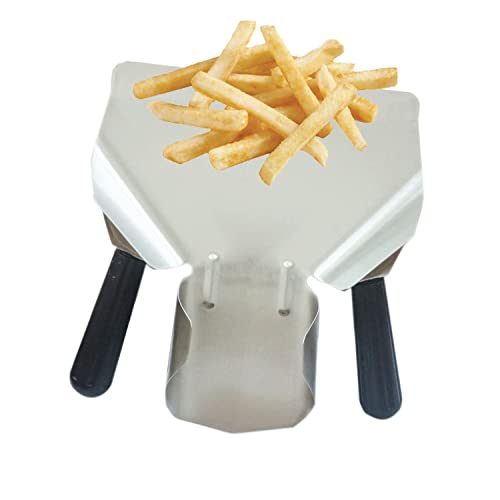 LoveDeal Commercial Stainless Steel French Fry Scoop, Chip Popcorn Bagger, Ice Candy Snacks Desserts Scooper, Removable Dual Handle (Right&Left)