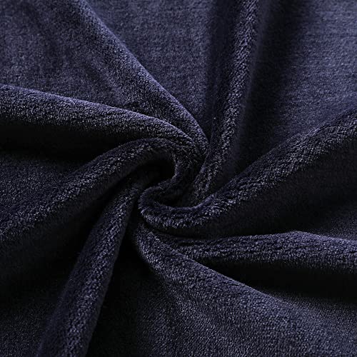 Flannel Bedding Fleece Blanket Throw, CHOOLE 350GSM Lightweight Soft Warm Blanket for Couch, Camping, Gift (Navy, Throw (50"x60"))
