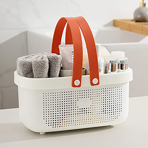 LAIGOO Large Shower Caddy Basket, Plastic Storage Basket with Handles Storage Bins Shower Storage Organizer for Bathroom, College Dorm, Kitchen, Bedroom, Gym