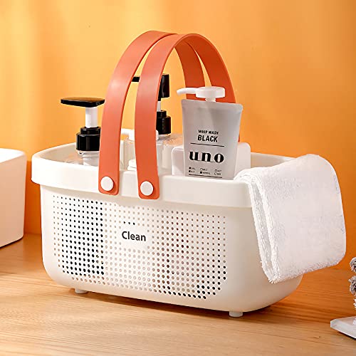 LAIGOO Large Shower Caddy Basket, Plastic Storage Basket with Handles Storage Bins Shower Storage Organizer for Bathroom, College Dorm, Kitchen, Bedroom, Gym