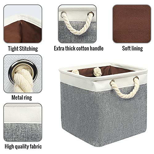 Jizfmion 12x12 inch Storage Cubes,Foldable Storage Bins 3-Pack,Decorative Fabric Organizer bin for Shelves,Clothes,Toys,Blankets,Office