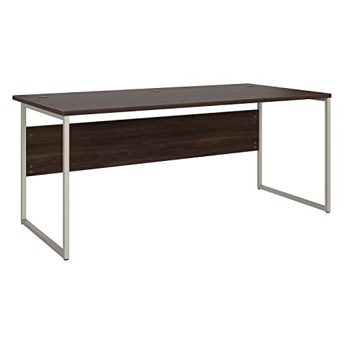 Bush Business Furniture Hybrid Computer Table Desk with Metal Legs, 72W x 36D, Black Walnut