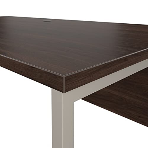 Bush Business Furniture Hybrid Computer Table Desk with Metal Legs, 72W x 36D, Black Walnut