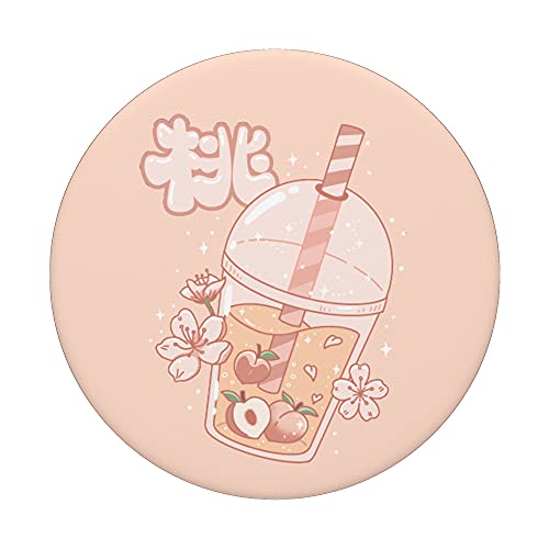 Peach Juice Tea Cute Kawaii Harajuku Aesthetic PopSockets Swappable PopGrip