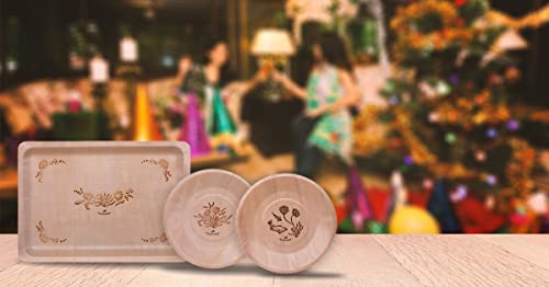 Greeneat Disposable Eco-Friendly Compostable Plates Set For Birthdays Events Party, Sturdy & Heavy Duty (XXL)