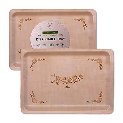 Greeneat Disposable Eco-Friendly Compostable Plates Set For Birthdays Events Party, Sturdy & Heavy Duty (XXL)