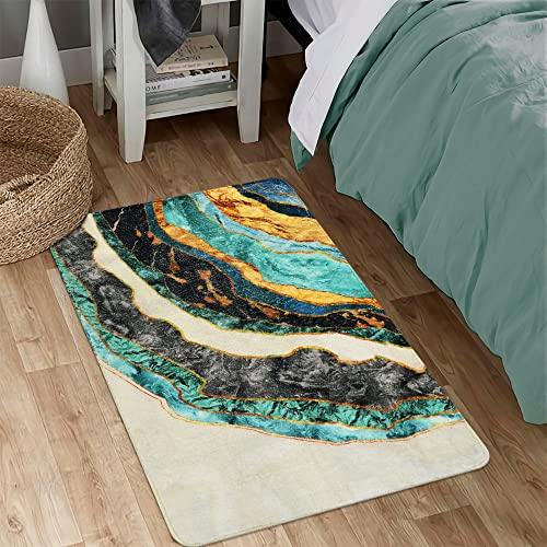 Pockettrip Medallion Vintage Rug Traditional Distressed Area Rug Turquoise and Beige Floor Mat for Hallway Entryway Doorway Bedroom (Turquoise, 2' x 3')