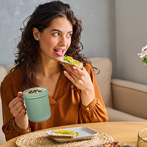 Soup Mug:Microwavable Soup Mug with Lid and Scoop Soup to Go Container Cereal Cup with Cover for Soups, Noodles, Hot Cereal and More