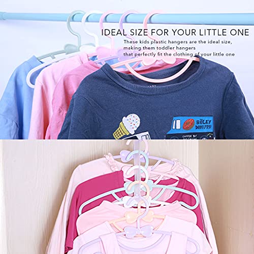 veeyidd Children's Hangers Plasti - 11.6" Size for Baby Kids Infant & Toddler Clothes (5 Colors, 30 Pack)