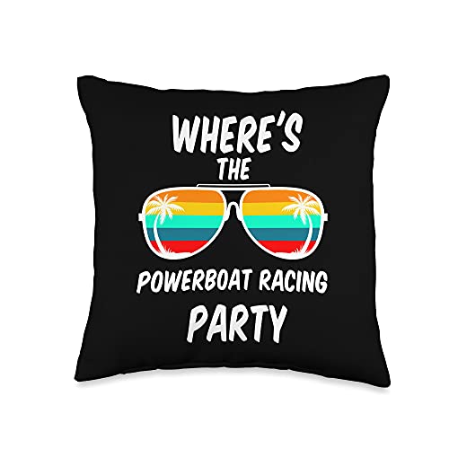 Cool Hobby Deco and Graphics Co. Cool Funny Powerboat Racing Throw Pillow, 16x16, Multicolor