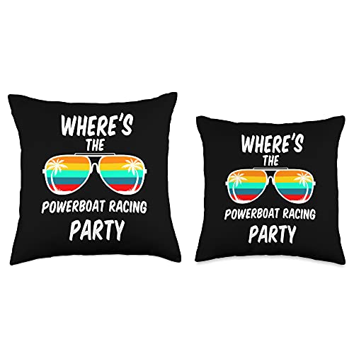 Cool Hobby Deco and Graphics Co. Cool Funny Powerboat Racing Throw Pillow, 16x16, Multicolor