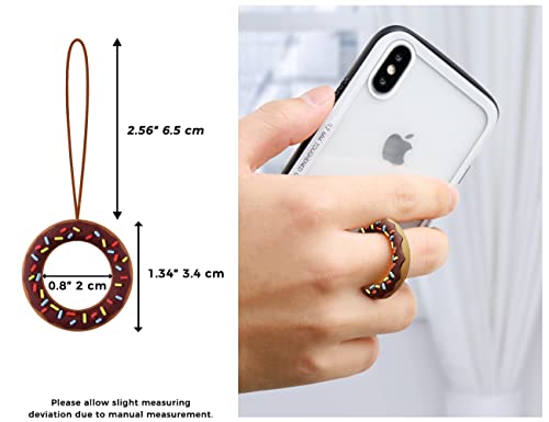Innoc Lanyard Finger Strap Ring Strap 5 Pcs Phone Lanyard Grip Holder Cute Donuts Silicone Small Short Lanyard for Phone/USB/MP3/Key/Car Keychain