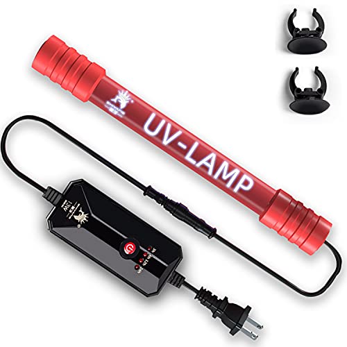 TAISHAN Aquarium Clean Light,9W&11W&13W UV Sanitizer Submersible Light with Timer,Aquarium Water Clean with Shading Strip,Green Clear Waterproof Clean Lamp for Pond,Swimming Pool,Indoor