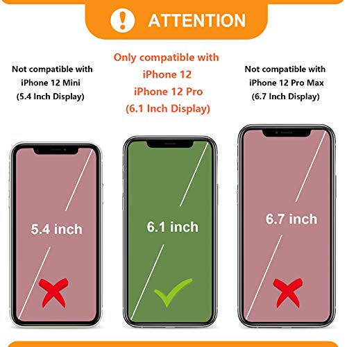 Bocasal Crossbody Wallet Case for iPhone 12/12 Pro, RFID Blocking PU Leather Zipper Handbag Purse Flip Cover, Kickstand Folio Case with Card Slots Holder Wrist Strap Lanyard 5G 6.1 Inch (Black)