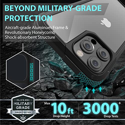 SWITCHEASY Rugged iPhone 13 Case with Strap - Odyssey, US Military-Grade Drop Protection, Aluminum Alloy 6.1" Crossbody Case with Lanyard, Adjustable Fashion Neck Strap (Classic Black, 2 Lens)