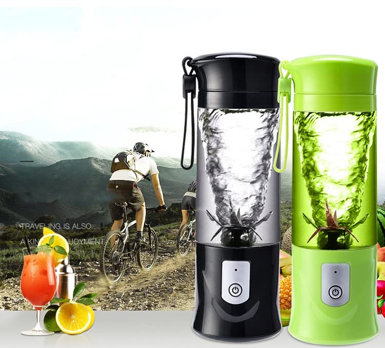 Portable Blender, Mini USB Blender for Shakes and Smoothies, 13.5 Oz Juicer Cup Rechargeable Type-C Personal Blender with Ultra Sharp Six Blades, Multifunctional and BPA Free Blender Bottle–Ideal for Traveling, Gym, Office-Black
