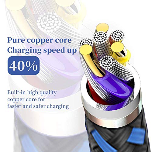 [Apple MFi Certified] iPhone Charger 5Pack(3/3/6/6/10 FT)Long Lightning Cable Fast Charging High Speed Data Sync USB Cable Compatible iPhone 14/13/12/11 Pro Max/XS MAX/XR/XS/X/8/7/Plus/6S iPad AirPods