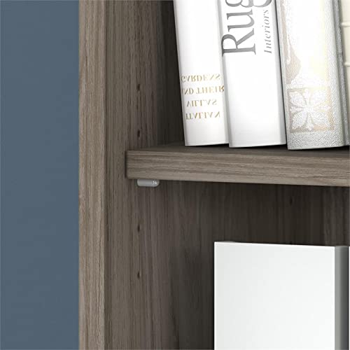 Bush Business Furniture Hybrid Tall 5 Shelf Bookcase in Modern Hickory