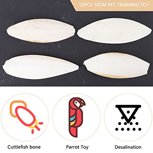 EXCEART 30pcs Bird Cuttlebone Natural Cuddle Bone Bird Beak Stone Beak Grinder Parrot Chew Toys Molar Toy for Parakeets Cockatiel Macaw