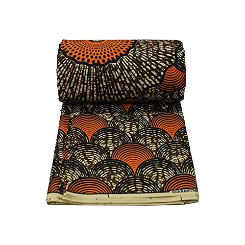 African Fabric 6 Yards BintaRealwax 100% Polyester Ankara Fabric for Party Dress 6280