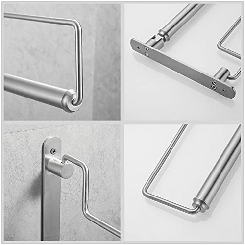SHUNLI Drying Racks Folding Clothes Hanger Wall Mounted with 180°Swing Arm,Laundry Clothing Hanging Holder System Organizer Space Saver,Brushed Nickel