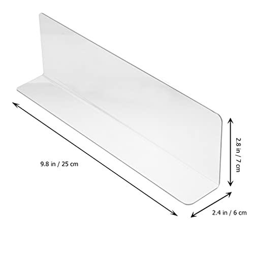Baluue 6Pcs Plastic Shelf Dividers- Shaped Clear Shelf Separators Clothes Organizer Commodity Shelf Clapboard Bookend for Closets Wardrobes Kitchen Office 25X6CM