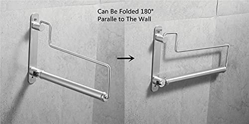 SHUNLI Drying Racks Folding Clothes Hanger Wall Mounted with 180°Swing Arm,Laundry Clothing Hanging Holder System Organizer Space Saver,Brushed Nickel