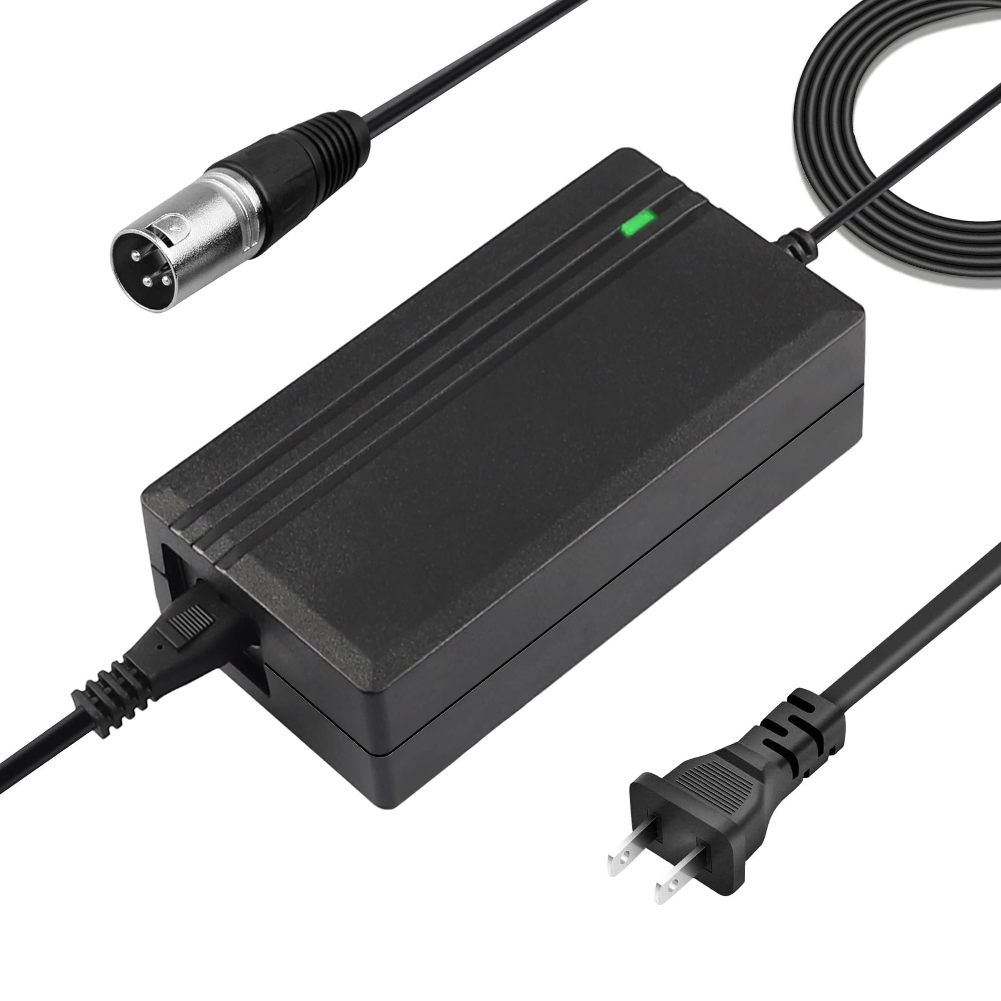 BXIZXD 24V 2A 3-Pin XLR Scooter Battery Charger for Wheelchairs, Jazzy Power Chair, Go-Go Elite Traveller SC40E/SC44E, Ezip 400/500, Mountain Trailz, Mongoose M150, Schwinn S300, Volpam SP06 Scooters