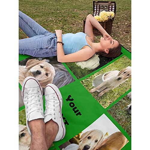 Custom Blanket with 8 Photo and Text Customized Flannel Throw Blanket Personalized Blanket Family Birthday Wedding Gift Sofa Bedroom Living Room 120"x90"