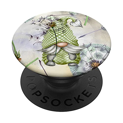 Cute Gnome Dandelion Flower Pattern For Gardener - Aesthetic PopSockets Swappable PopGrip