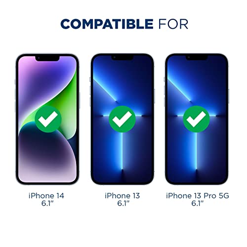 Tech Armor Ballistic Glass Screen Protector for iPhone 14, iPhone 13 and 13 Pro [6.1 Inch] Display 3 Pack Tempered Glass, Case Friendly